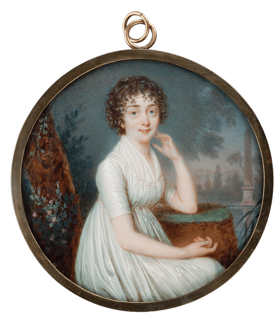 Dame in Park mit Obelisken | The Tansey Miniatures Foundation